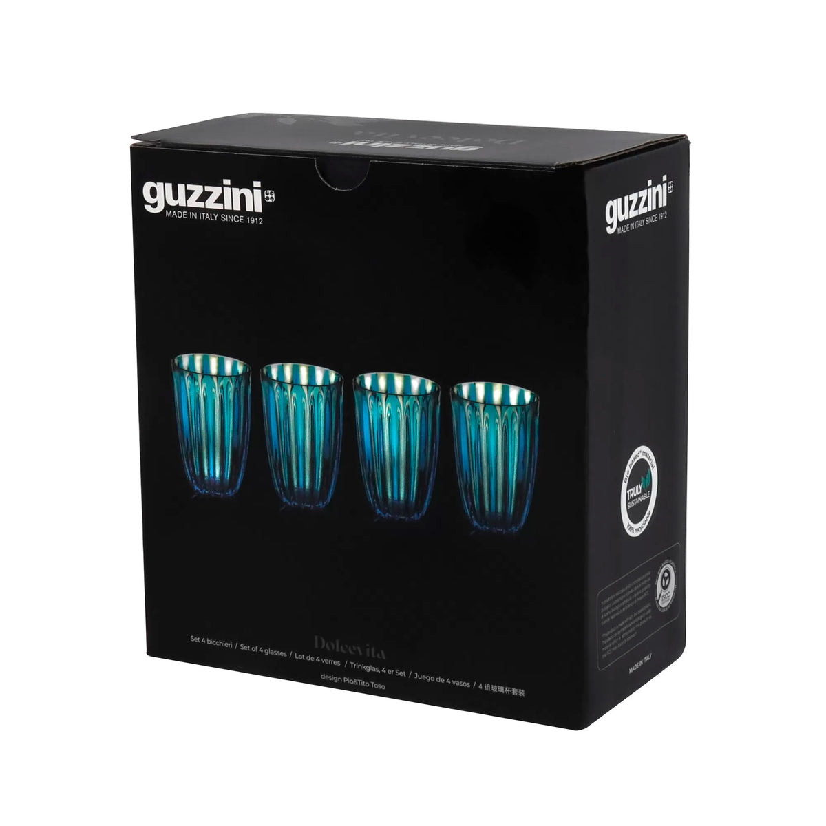 LeTotonCasa | Set X4 Vasos Dolcevita Guzzini Clear Green 470 Ml