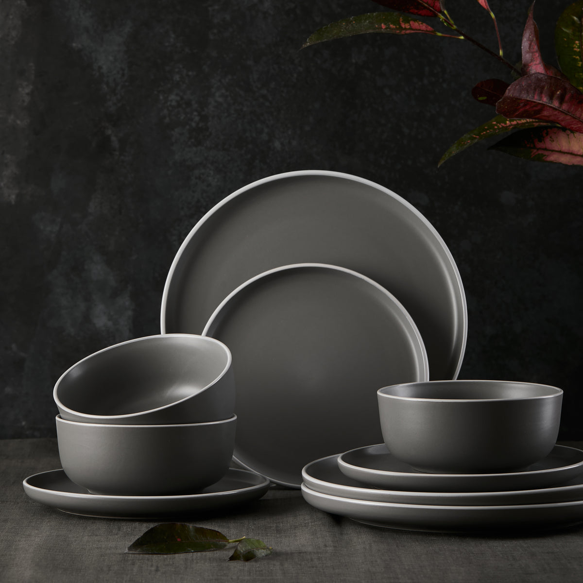 LeTotonCasa | Set Vajilla Sakura Grey 4 Personas 12 Piezas