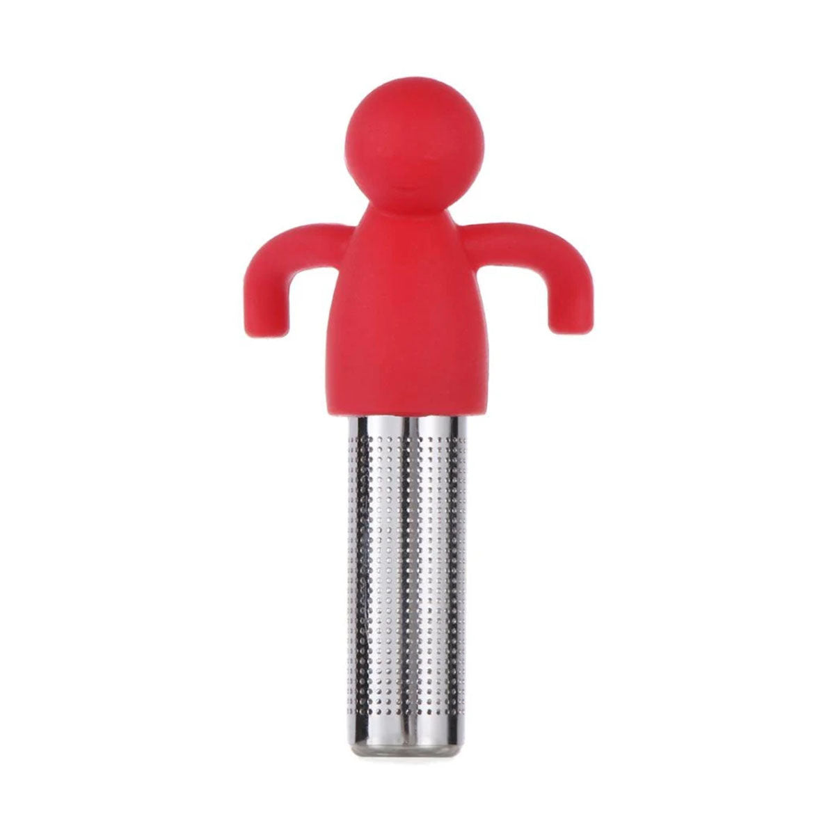 LeTotonCasa | Infusor Te Hombre Silicona De Acero Inoxidable Rojo