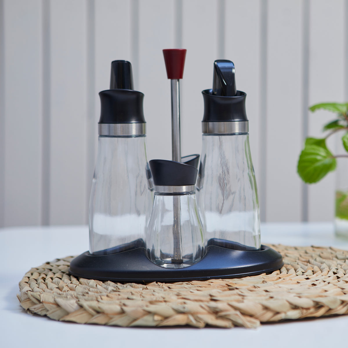 LeTotonCasa | Set Alcuza Glass Aceitero Vinagrero Sal Pimienta